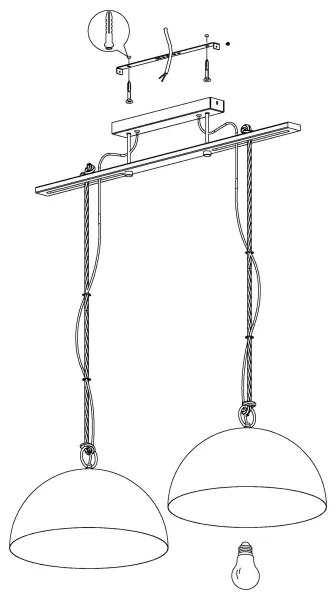 Eglo 43397 - Lustr na lanku HODSOLL 2xE27/40W/230V