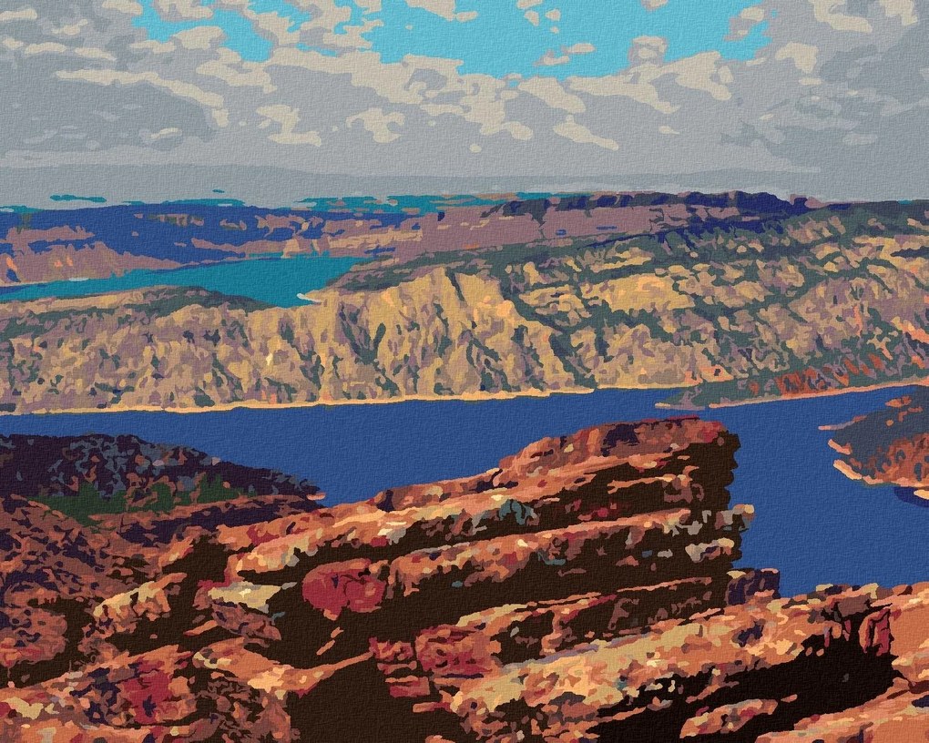zuty zuty - malování podle čísel - vodní nádrž flaming gorge, 40x50 cm, plátno
