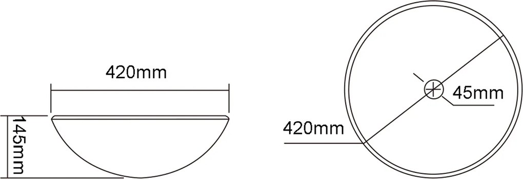 Sapho Sapho, TELICA skleněné gravírované umyvadlo, průměr 42 cm, bílá, TY181W