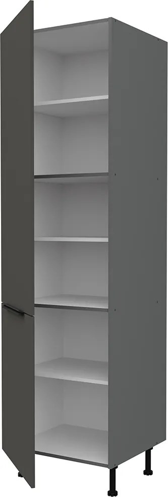 ARIA pi | vysoká skříňka 60 DK-215 2F potravinová s policemi | 60 cm | ANTI FINGERPRINT povrch | antracit/šedá grafit
