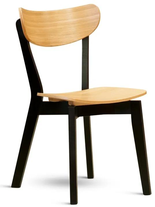 Dřevěná jídelní židle NICO – masiv, dub / černá