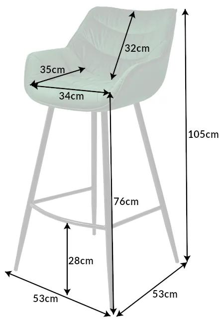 Designová barová židle Kiara smaragdový samet