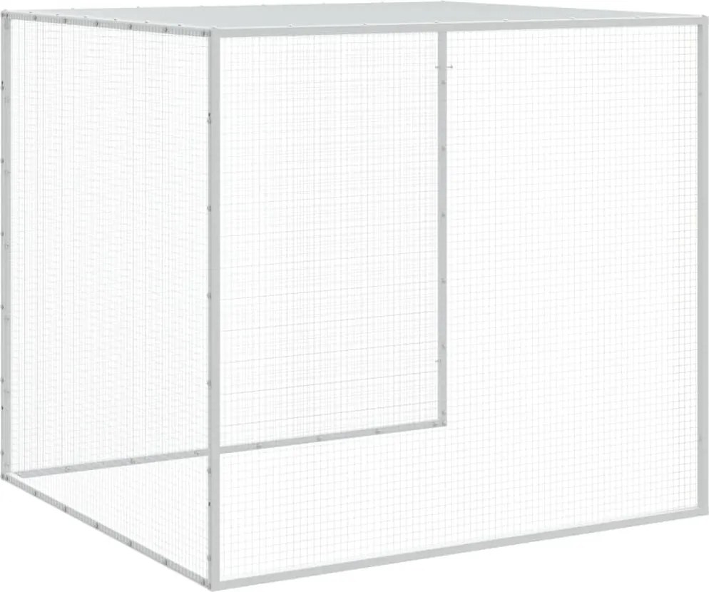Klec pro kuřata se střechou světle šedá 203 x 98 x 90 cm ocel 3189044