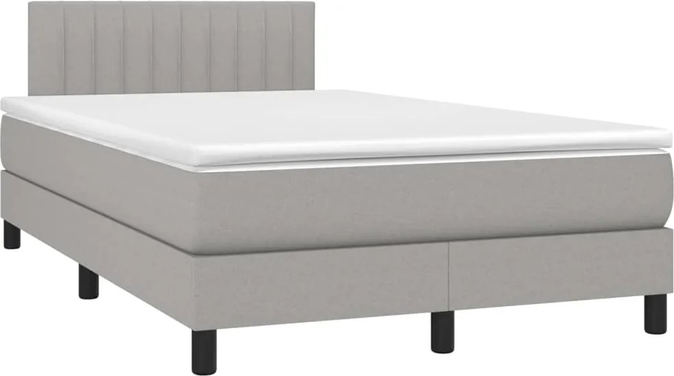 Box spring postel s matrací světle šedá 120 x 200 cm textil 3140201