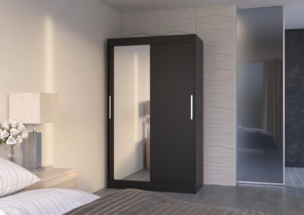 ADRK Furniture Skříň posuvná se zrcadlem BARIO 120 ADRK-SW-BAR-B-120