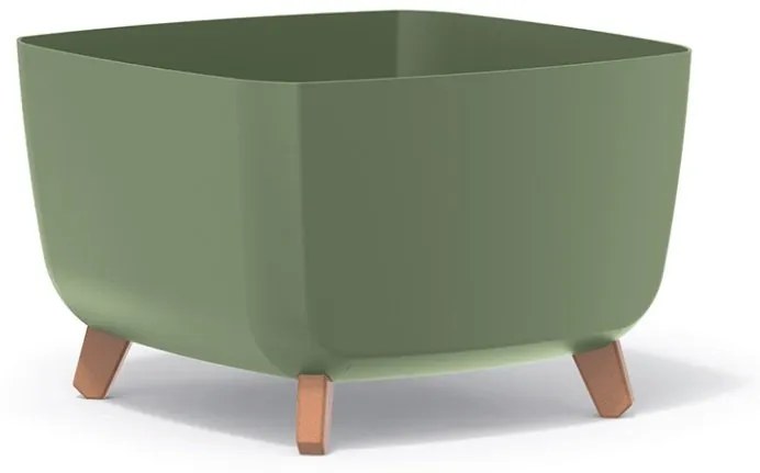 PROSPERPLAST Květináč - GRACIA SQUARE Rozměr: 39x39 cm, Barva: zelená