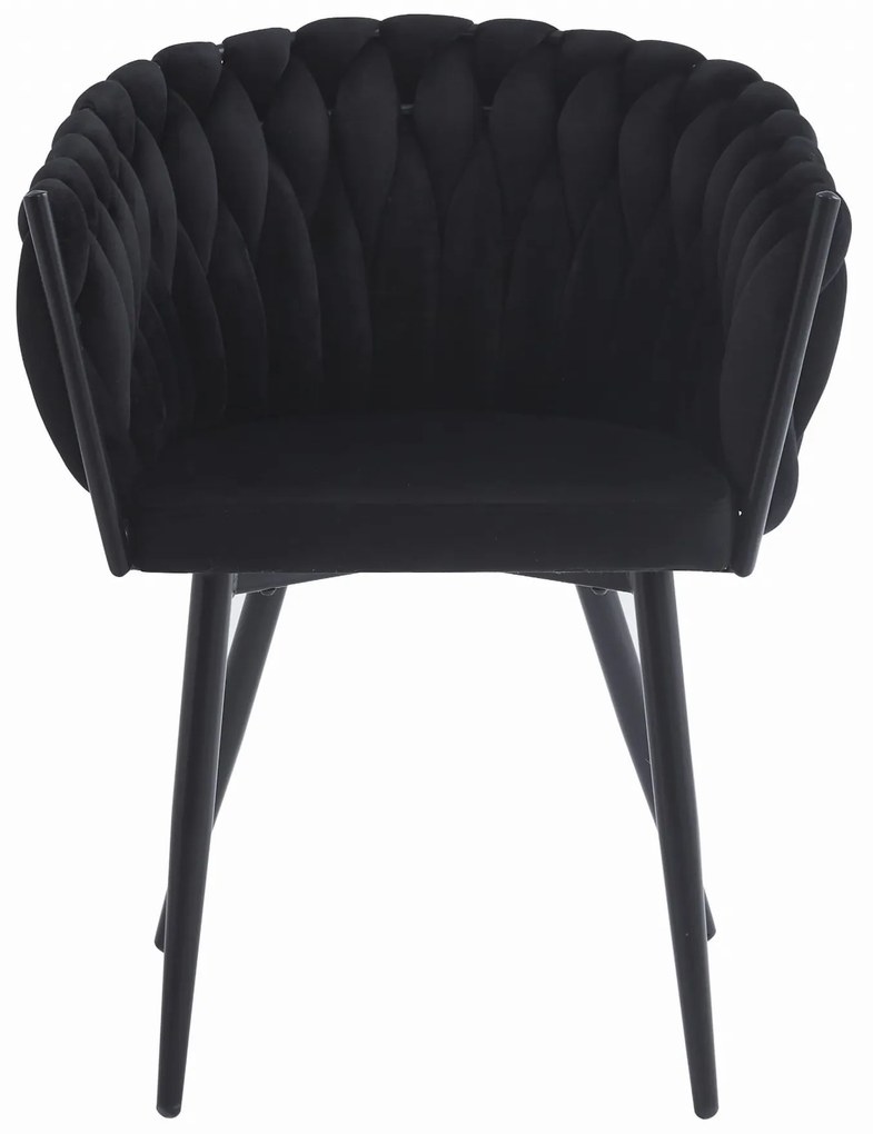 Sametové jídelní křeslo ORION VELVET s černými nohami, černé