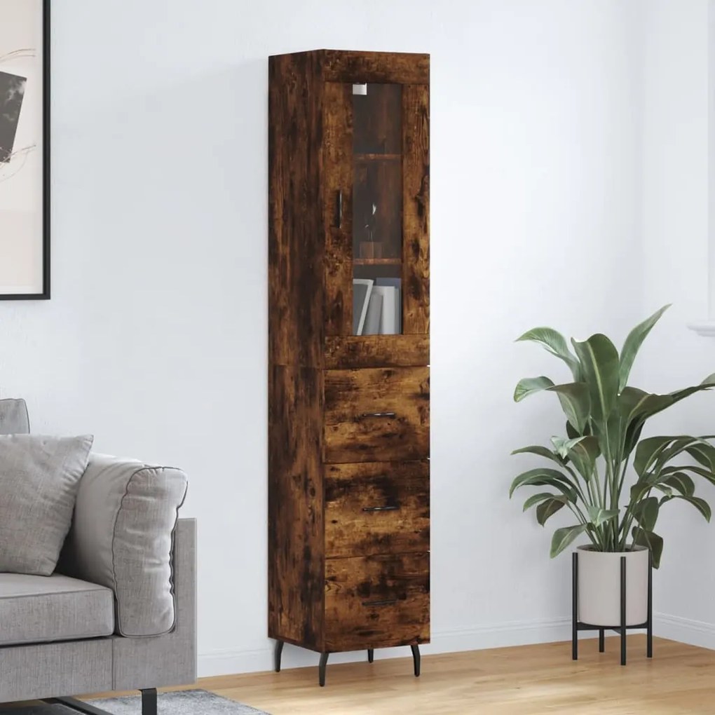 Skříň highboard kouřový dub 34,5 x 34 x 180 cm kompozitní dřevo 3199254