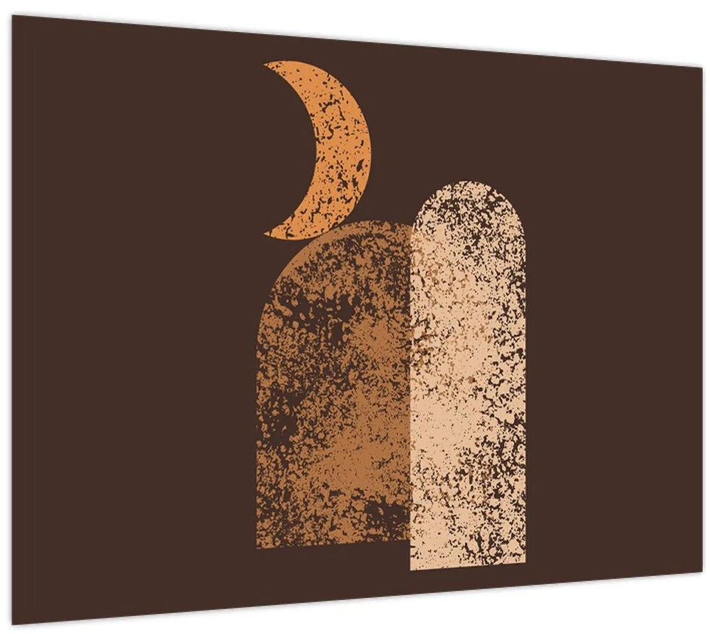 Skleněný obraz - Oranžové oblouky N⁰2 (70x50 cm)