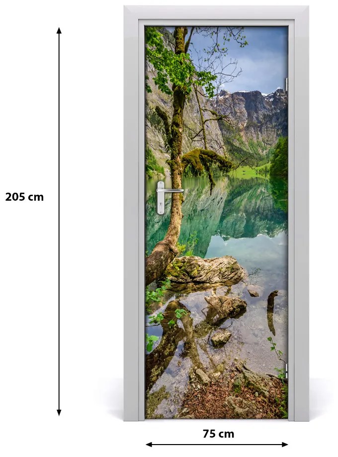 Fototapeta na dveře samolepící jezero v horách 75x205 cm