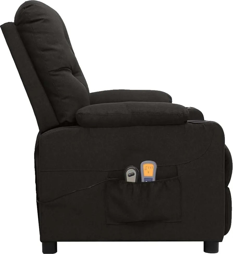 Elektrické masážní křeslo černé textil 3098853