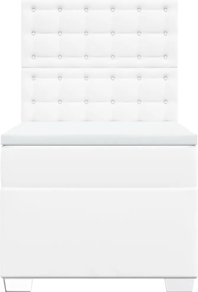 Box spring postel s matrací bílá 100x200 cm umělá kůže 3290709