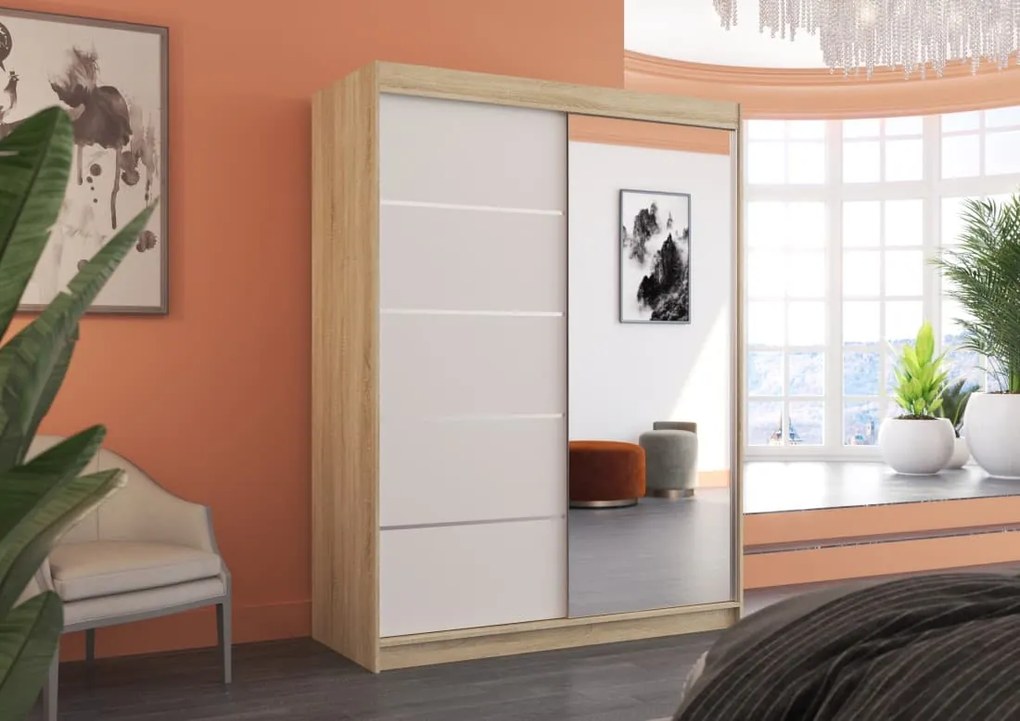 Šatní skříň s posuvnými dveřmi Limbo - 150 cm Barva: Choco