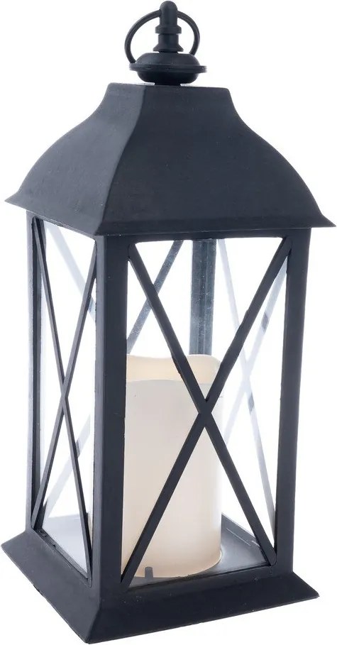 Černá LED lucerna na baterky (výška 30,5 cm) – Dakls