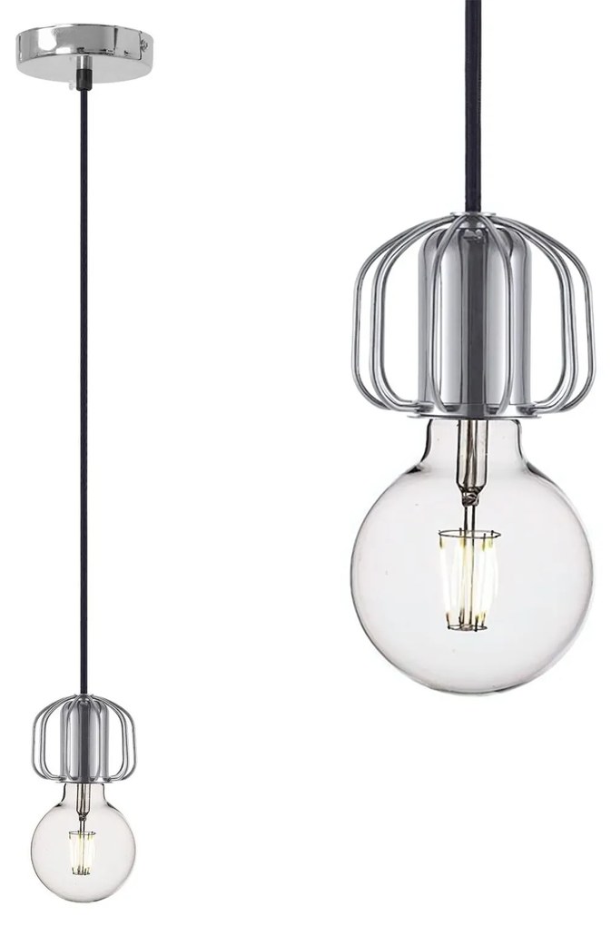 Toolight - Stropní lampa 1xE27 APP594-1CP, chromová, OSW-09891
