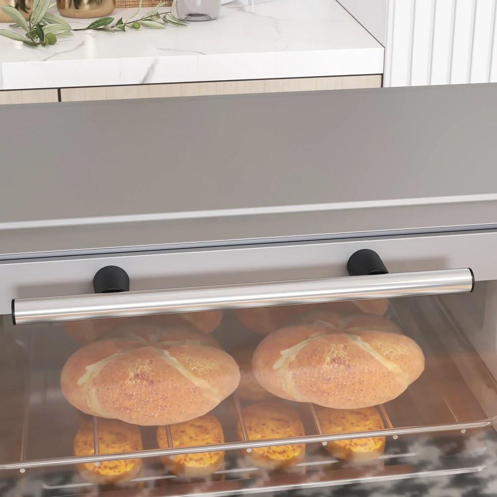 HOMCOM Mini trouba 9L Mini trouba s pečicím plechem, grilovací rošt, 100 °C-230 °C, s nastavitelnou teplotou a dobou pečení, časovač na 60 min, 750 W…
