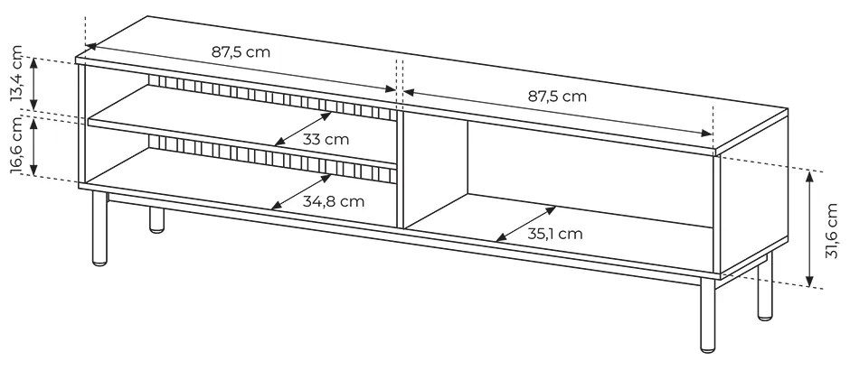 Obývací stěna LANG B | 3 díly |  280 cm + 80x60 cm | černá/dub evoke