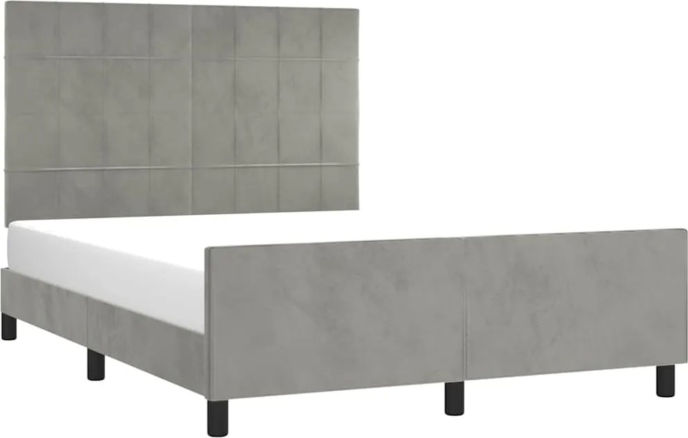 Rám postele bez matrace světle šedý 140 x 190 cm samet 3125751