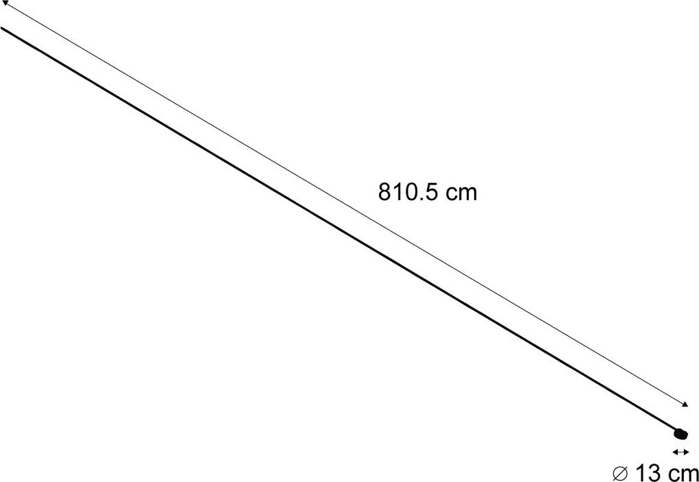 Moderní kolejnicový systém černý 1-fázový 800 cm s kulatým napájecím zdrojem - Magnetic
