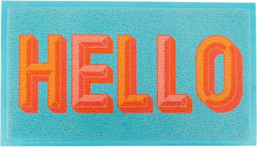 Rohožka z recyklovaného plastu 40x70 cm Blue Hello – Artsy Doormats