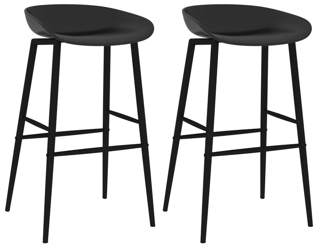 Barové židle Milner - 2 ks | černé | BIANO