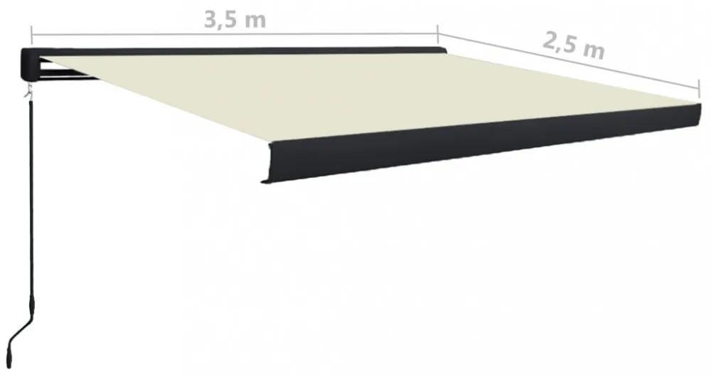 Kazetová markýza s ručním ovládáním 350x250 cm Dekorhome Bílá / antracit