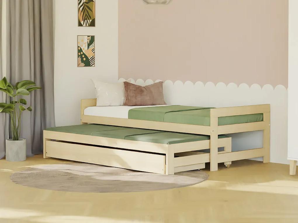 Benlemi Jednolůžková postel SIMPLY 90x200 3v1 s přistýlkou a úložným šuplíkem Zvolte barvu: Světle šedá