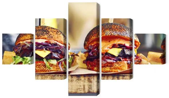 Vícedílný obraz Veganské Hamburgery Nedostatek Nedostatek Plátno Canvas 200x120