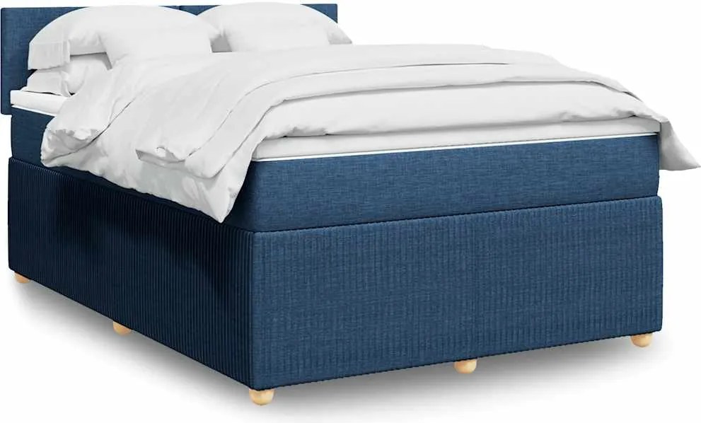 Box spring postel s matrací modrá 140x200 cm textil 3289778