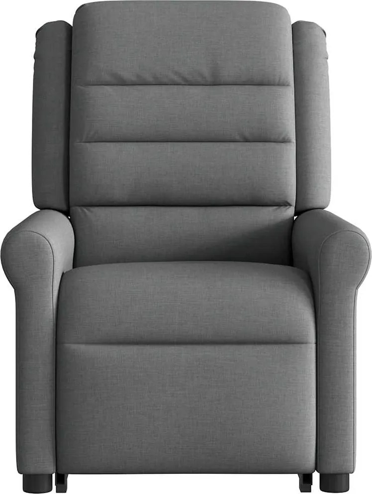 Elektrické zvedací masážní polohovací křeslo tmavě šedé textil 3303345