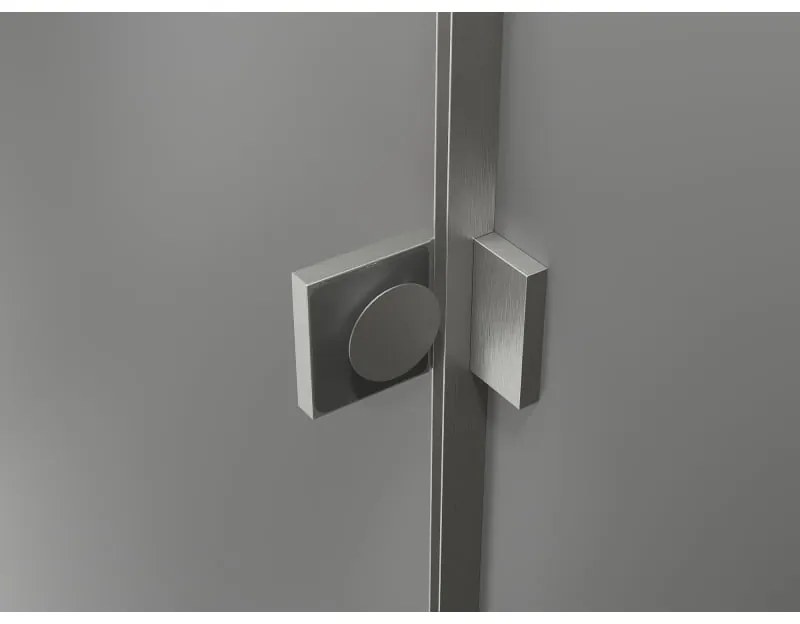 Mexen Lunar, L půlkruhový výklopný sprchový kout 90 x 90 cm, 8mm čiré sklo, ocelový profil, 833L-090L-090P-97-00