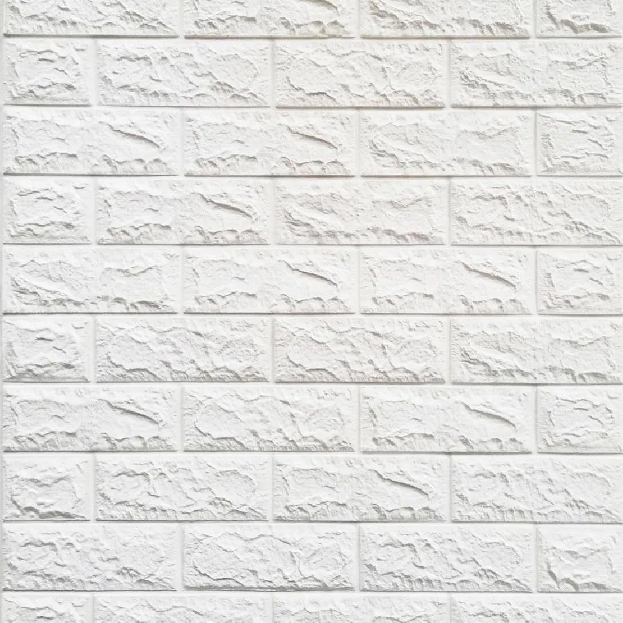 Samolepící pěnové 3D panely 0002, cena za kus, rozměr 70 x 77 cm, cihla bílá, IMPOL TRADE