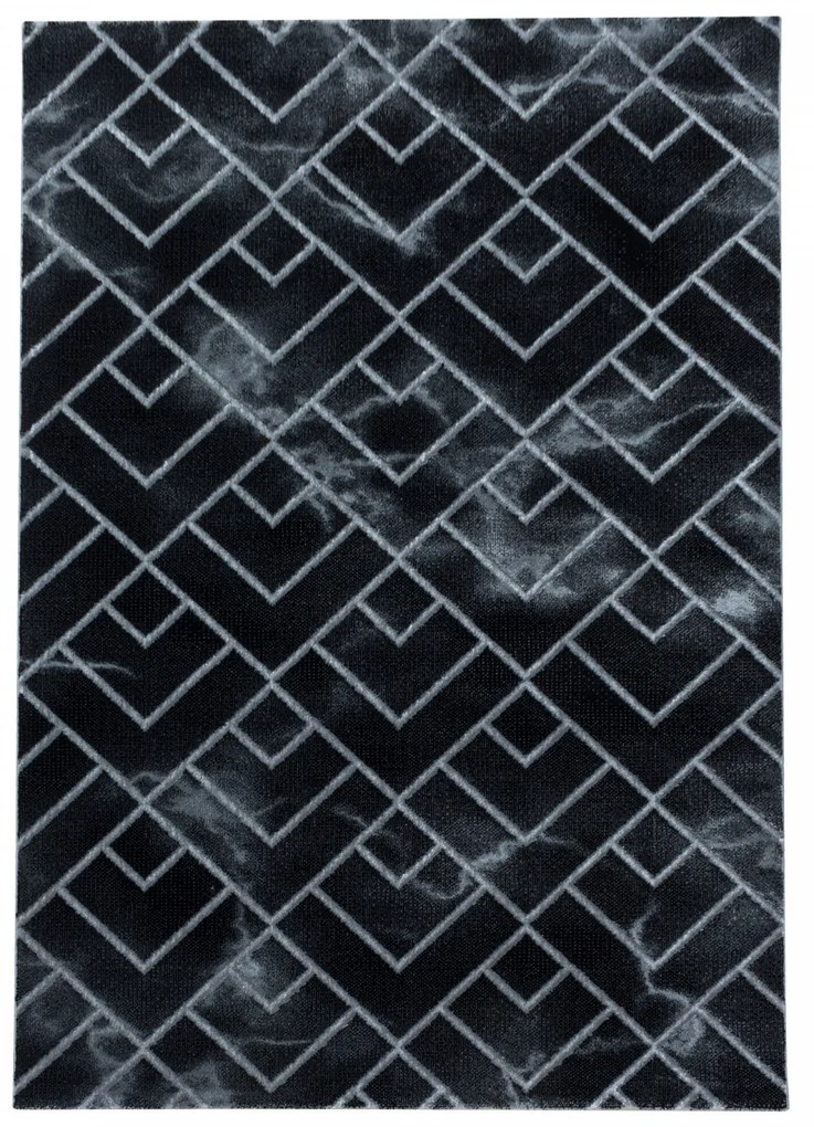 Ayyildiz, Kusový koberec Naxos 3814 silver, 120x170, černá, kancelář