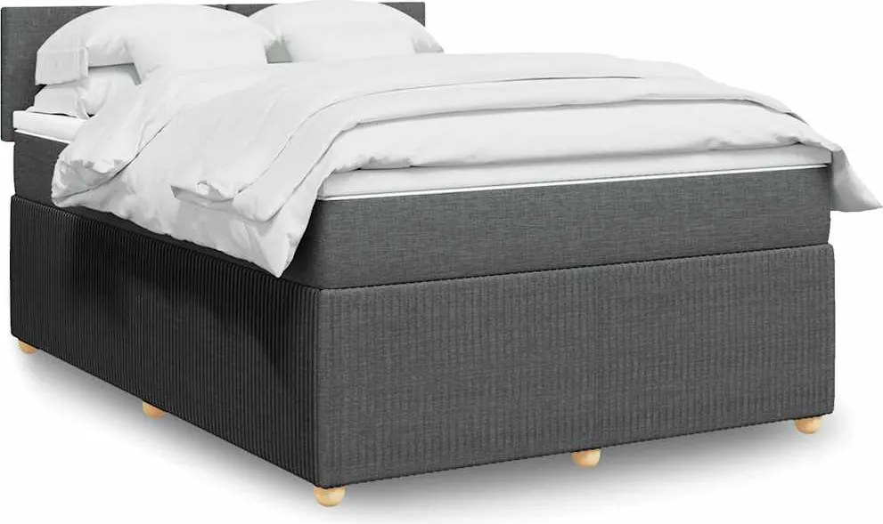 Box spring postel s matrací tmavě šedá 140x200 cm textil 3289773