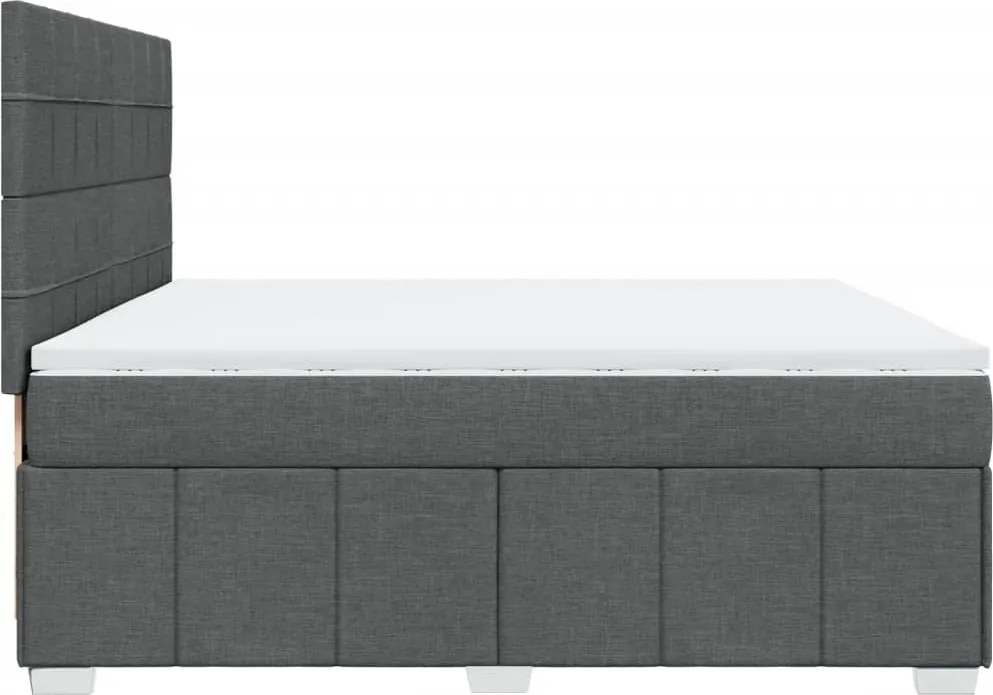 Box spring postel s matrací tmavě šedá 200x200 cm textil 3291776