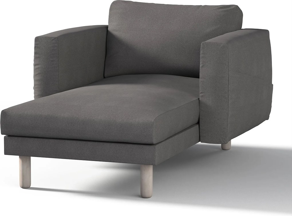 Potah na IKEA Norsborg šezlong s loketními opěrkami barva šedá látka pletený vzor