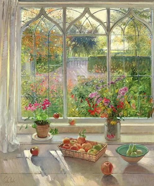 Obrazová reprodukce Autumn Fruit and Flowers, 2001, Timothy Easton