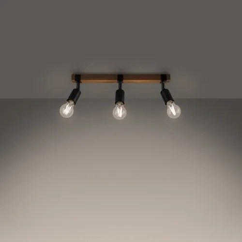 Stropní svítidlo SOLLUX ZUCA 3 černé E27 3x15W bez žárovky SL.1297