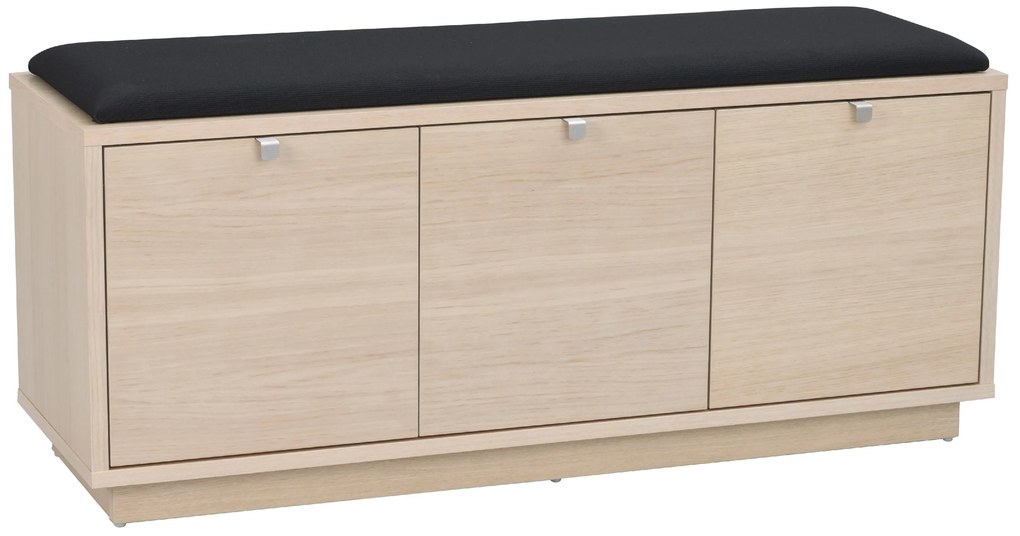 Rowico světle hnědá lavice s úložným prostorem CONFETTI a černým sedákem 106 cm 103767