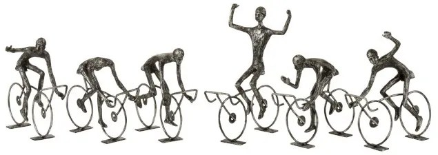 6 ks dekorativních sošek cyklistů závodníků S - 15*5,5*14 cm