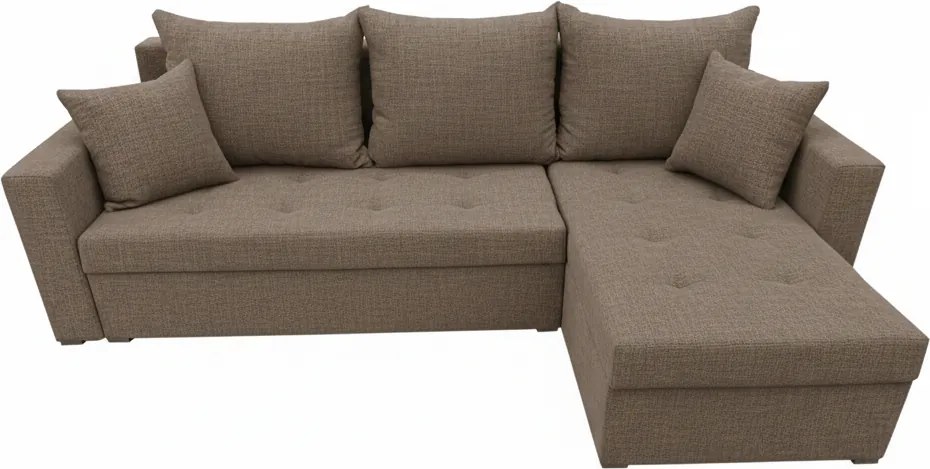 Rohová rozkládací sedací souprava do L LORENZA, 238 cm, s úložným prostorem Roh pohovky: Levý roh, Barva látky Sawana: Perlová (Sawana 84)