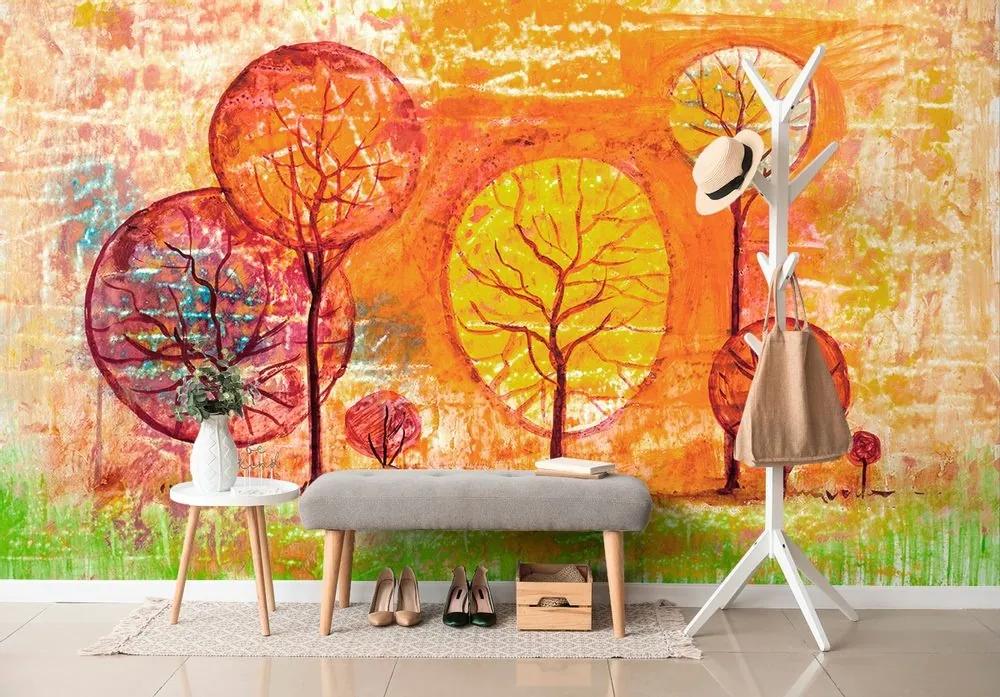 Samolepící tapeta stromy v barvách podzimu - 225x150 cm