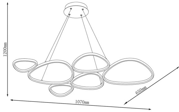 LED Lustr na lanku PETRA LED/58W/230V 4000K černá