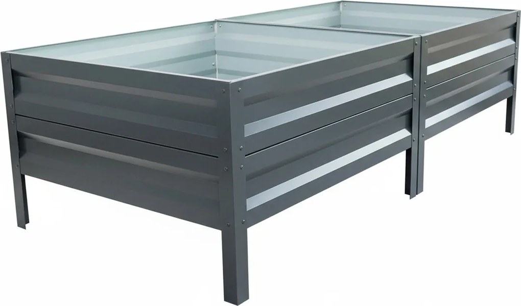 Vyvýšený záhon LEGI 0,65 × 2 m, pozinkovaný ocelový rám, výška 40 cm, antracit