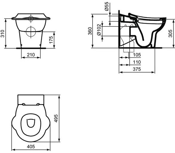 Ideal Standard Contour 21 Stojící dětský klozet S312301