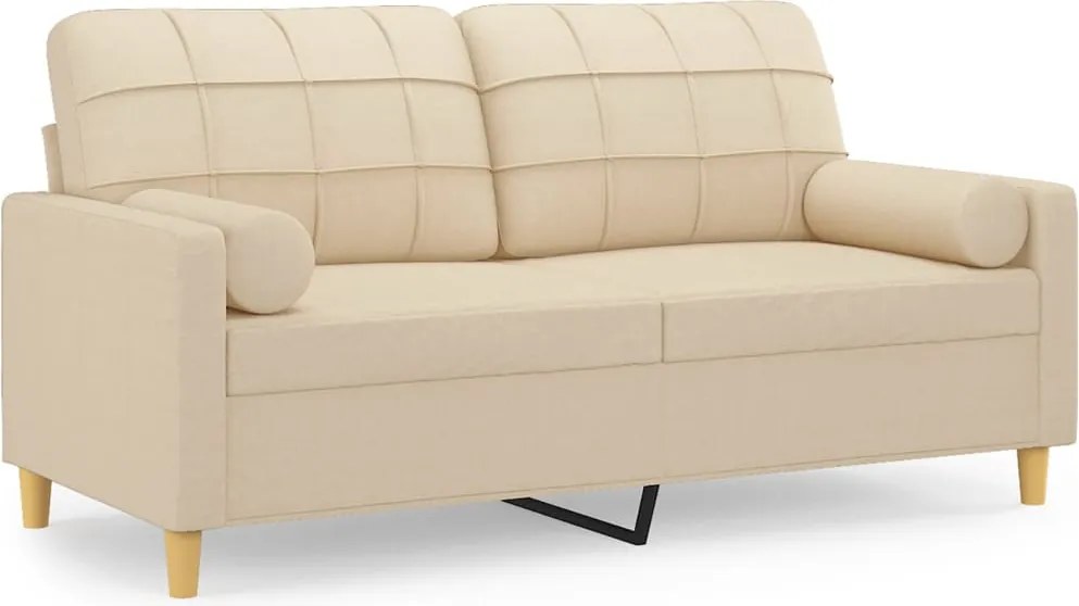 2místná pohovka s polštáři krémová 140 cm textil 3200784
