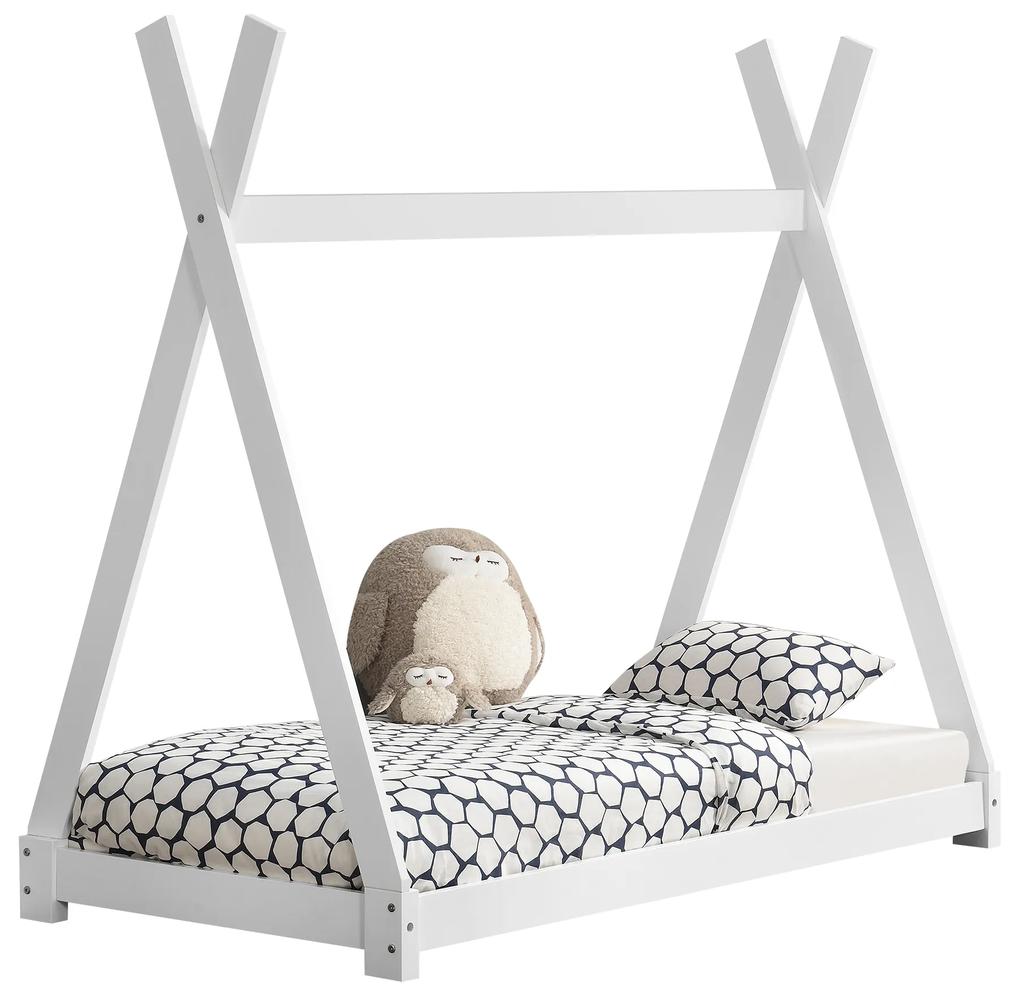 [en.casa] Dětská postel "Teepee" AAKB-8674 - bílá - 80 x 160 cm