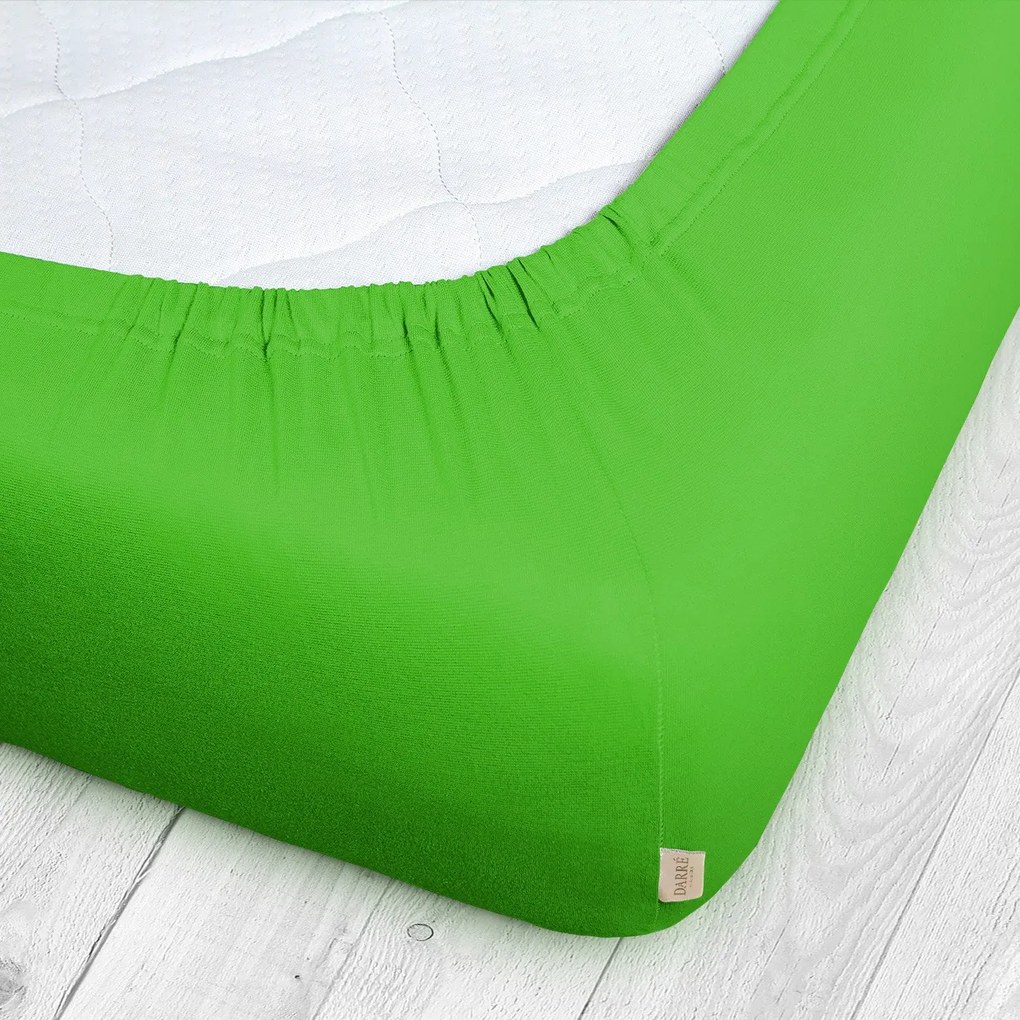 Jersey prostěradlo tmavě žlutozelené na výšku matrace do 20 cm Velikost: 100 x 200