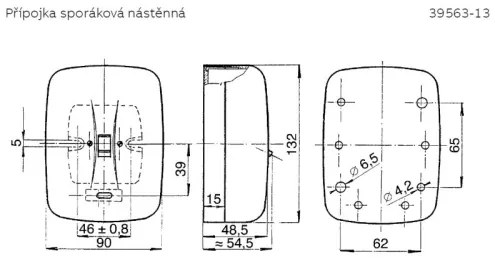 ABB spínač sporáková kombinace nástěnná bílá 39563-13