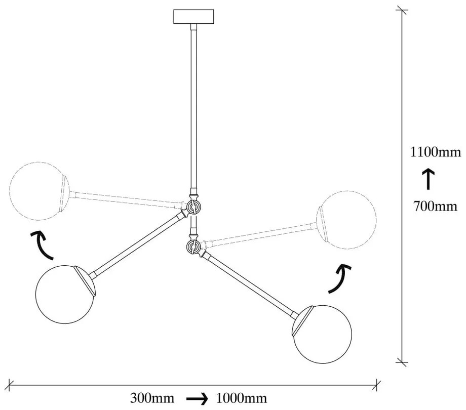 Černé kovové závěsné svítidlo Opviq lights Froso